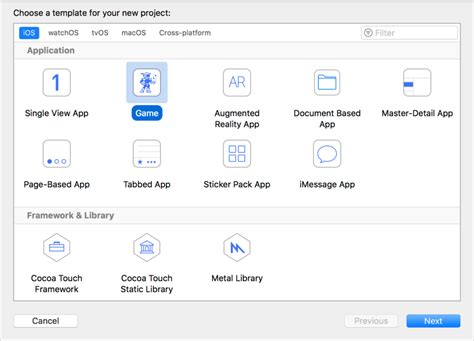 Xcode生成專案選擇不同樣板的差異 Xcode製作app生成專案時有好幾種不同的樣板可以選擇，針對不同的裝置平台：i By