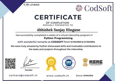 Successfully Completed A 4 Week Python Programming Virtual Internship