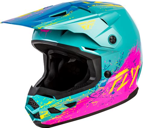 Youth Kinetic Drip Helmet Turquoisepinkyellow Yl Gokarts Usa®
