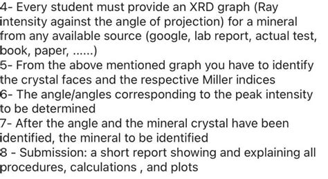 Solved Every Babe Must Provide An XRD Graph Ray Chegg Com