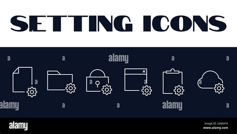 Setting Icons Set Vector Setting Line Icons Illustration Setting