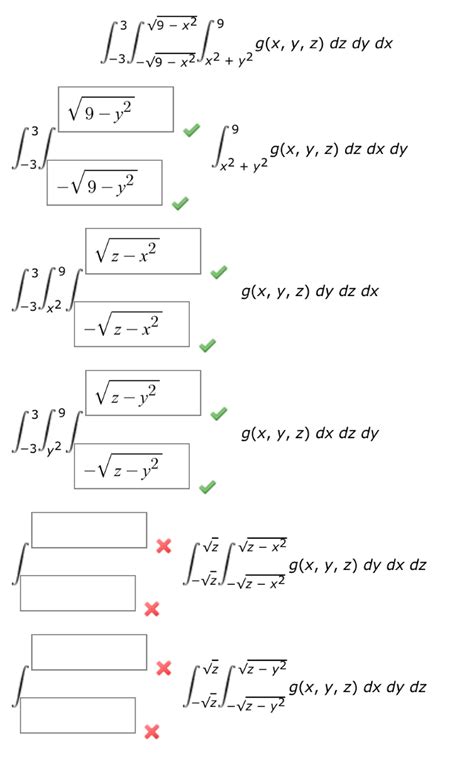 solved rewrite the following iterated integral using five