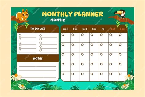 Плоский шаблон ежемесячного планировщика на 2024 год Бесплатно векторы