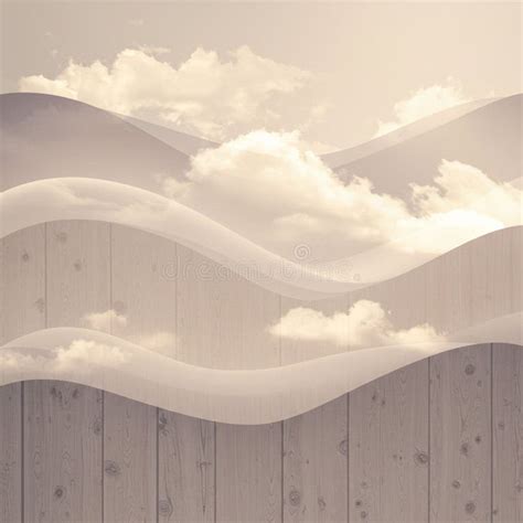 Abstract Composition Featuring Layered Undulating Forms Resembling Waves Stock Illustration