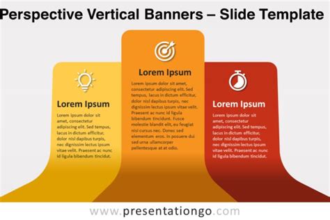 Bannières verticales en perspective pour PowerPoint et Google Slides