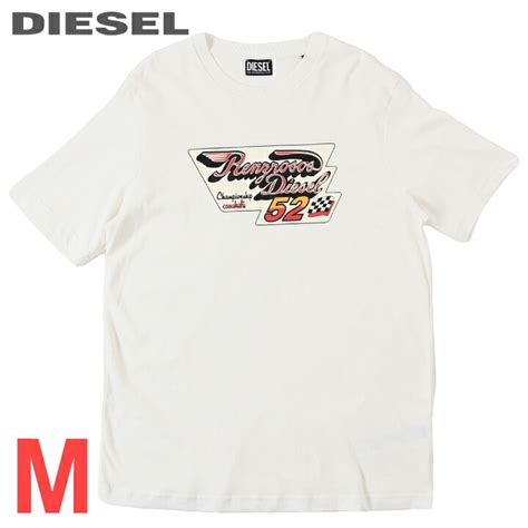 【楽天市場】 Diesel ディーゼル メンズ グラフィックプリント コットン クルーネック 半袖tシャツ カットソー【t Just C15】【サイズm】【ホワイト】die M T F4