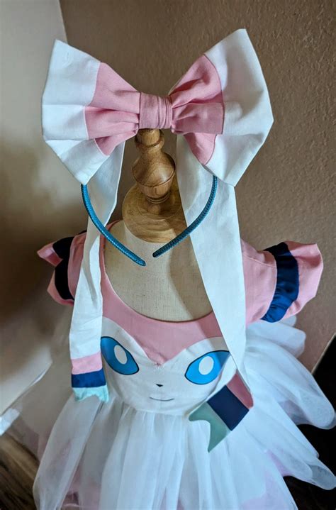 Sylveon Inspired Pokemon Tulle Dress With Headband Bow With Or Without