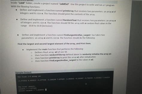 Solved Inside Lab8 Folder Create A Project Named