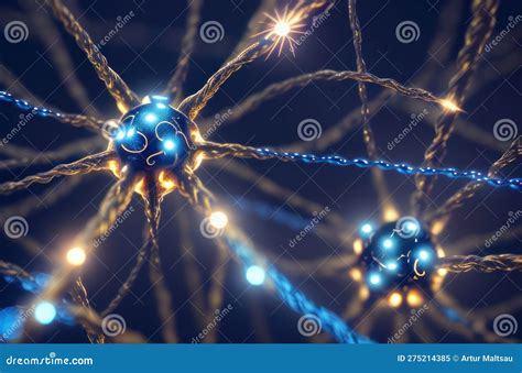 Microscopic Brain Cellsglowing Synapses And Dendrites Under Microscope Generative Ai Stock