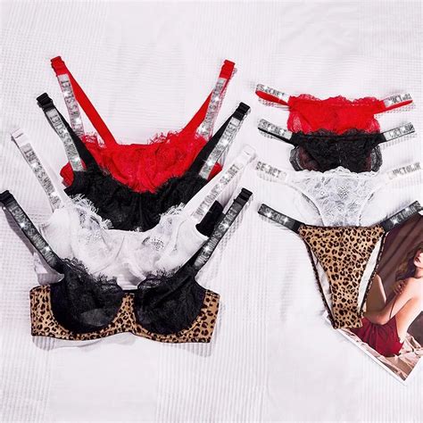 Sexy Luxury Rhinestone Lingerie Comfort Lace Bra And Panty 2 Pieces Set