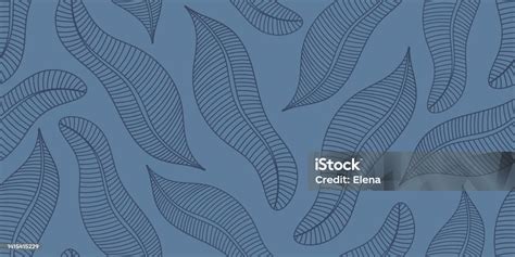 파란색 바나나 잎을 가진 벡터 이음새가 없는 밝은 파란 기치 0명에 대한 스톡 벡터 아트 및 기타 이미지 0명 그래픽 프린트 디자인 Istock