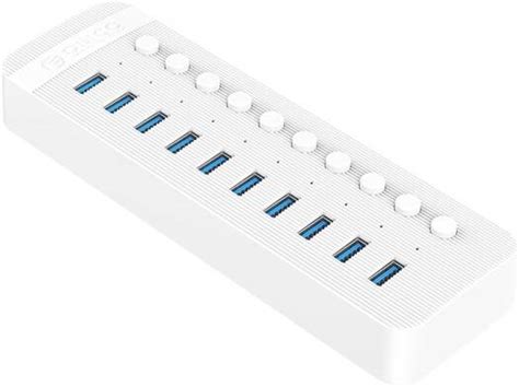 ORICO Powered USB Hub 10 Ports 48W USB 3 0 Data Hub With Individual On Off Switches And 12V 4A
