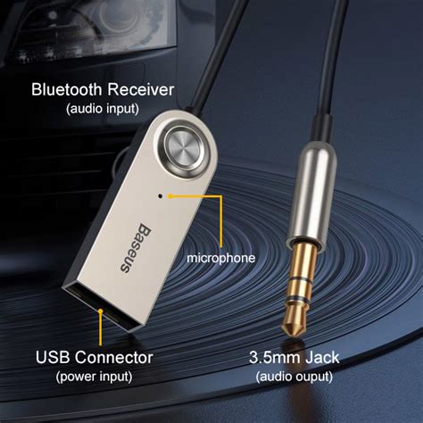 Baseus Mm To USB Bluetooth Audio Receiver Adapter Cable