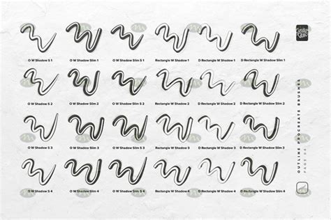 Free Download 120 Three Dimensional Outline Effect Procreate Font Brushes Procreate Brushes