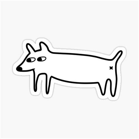 Comically Bad Drawing Of A Dog Sticker By Smilemerch Redbubble