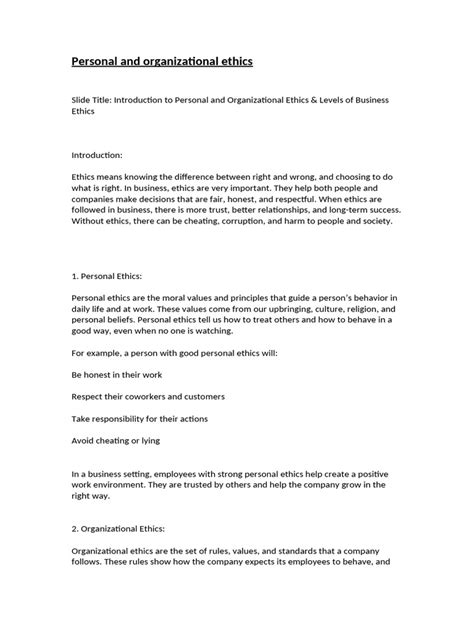 Understanding Business Ethics Essentials Pdf Employment Value
