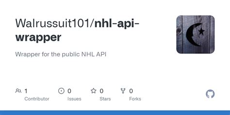 GitHub Walrussuit Nhl Api Wrapper Wrapper For The Public NHL API