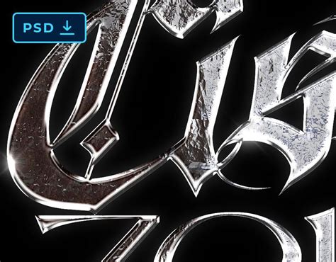 Free Psd Holographic Chrome Text Effect Artofit