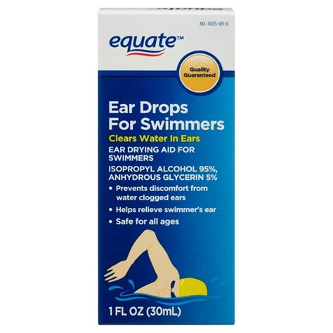 Equate Liquid Ear Drops For Swimmers 1 Fl Oz Bottle