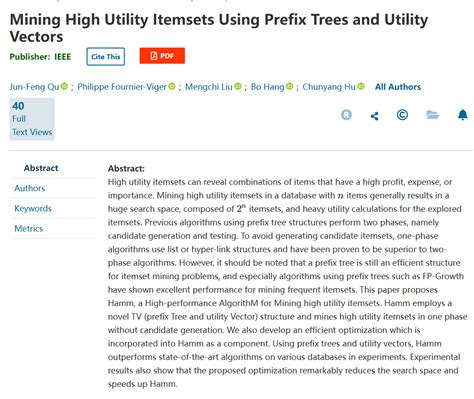 A Yet More Efficient High Utility Itemset Mining Algorithm HAMM To