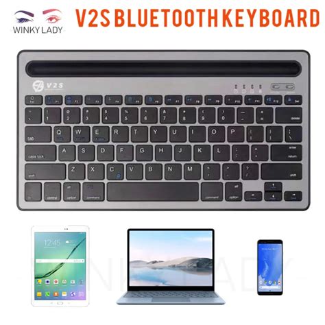V2s Bk 2000 Universal Wireless Keyboard Tablet Rechargeable Bluetooth Keyboard Black Lazada Ph