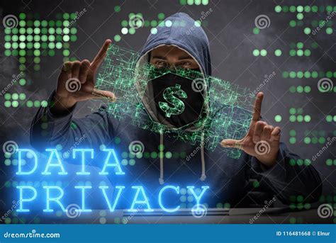 The Data Privacy Concept With Hacker Stealing Personal Information