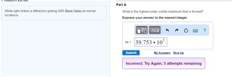 Solved White Light Strikes A Diffraction Grating 645