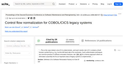 Control Flow Normalization For Cobolcics Legacy Systems