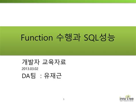 Sql Performance And Udf Ppt