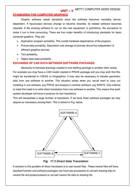 CAD U5 Computer Aided Design Lecture Notes UNIT V STANDARDS FOR