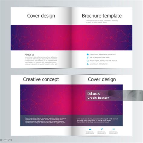 분자 입자와 원자의 구조와 브로슈어 서식 파일 광장 다각형 추상적인 배경입니다 약 과학 및 기술 개념입니다 벡터 일러스트 레이 션 0명에 대한 스톡 벡터 아트 및 기타