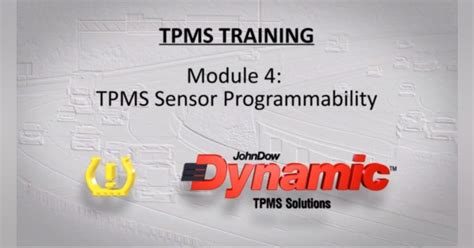 Johndow Dynamic Tpms Solutions Module 4 Tpms Sensor Programmability