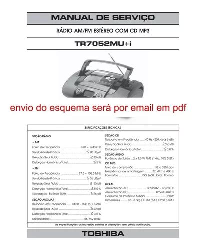 Esquema Radio Toshiba Tr Mu Tr Tr Em Pdf MercadoLivre