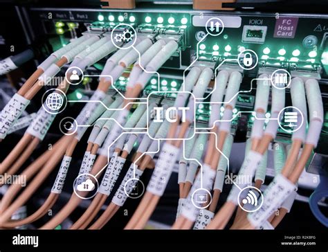 ICT Information And Communications Technology Concept On Server Room