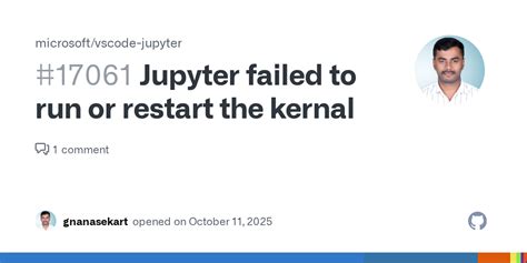 Jupyter Failed To Run Or Restart The Kernal · Issue 17061 · Microsoft