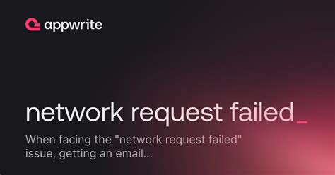 network request failed threads appwrite