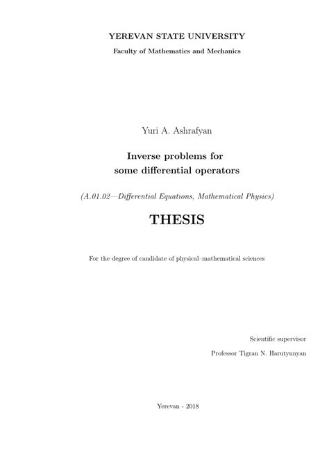 Pdf Inverse Problems For Some Differential Operators
