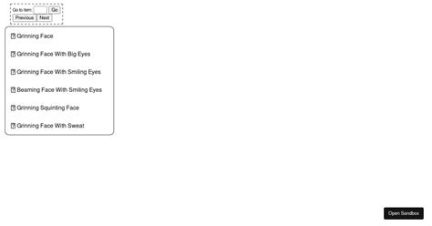 Scrollable List Example Codesandbox
