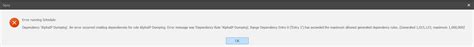Maximum Allowed Dependency Generated Error Micromine Spry