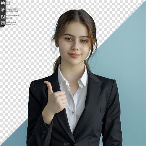 девушка в костюме показывает палец вверх Премиум Ai сгенерированный Psd