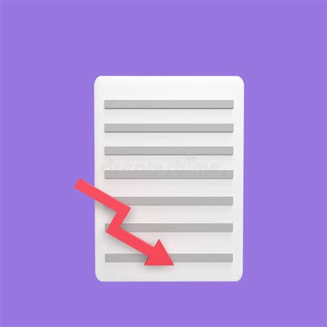 Decrease Document Graph 3d Icon Model Cartoon Style Render