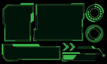 Hud Frames Green User Interface Elements Design Vector Image