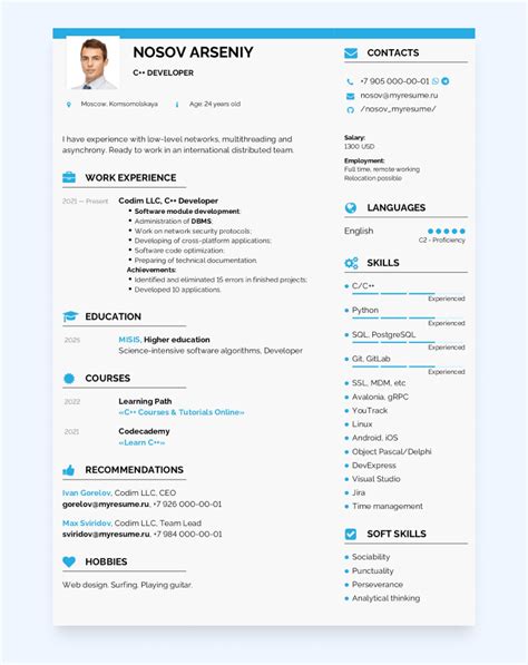 6 Пустых Бланков и Образцов Резюме на Английском Языке [Скачать]