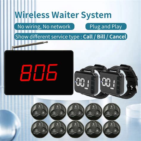 Wireless Waiter Call Paging System Restaurant Wireless Waiter Call Button Service System China