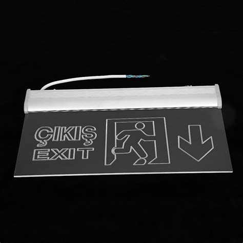 Plastic LED Emergency Exit Lighting Sign Safety Ev Vicedeal