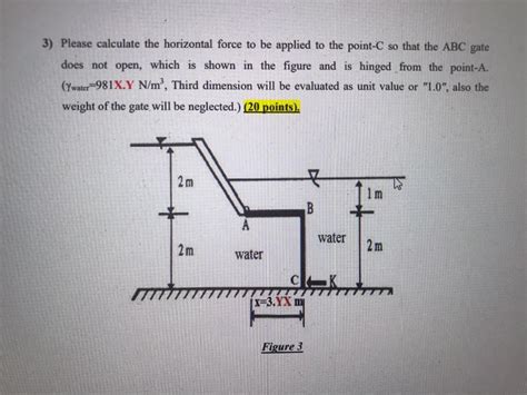 Solved 3 Please Calculate The Horizontal Force To Be Chegg Com