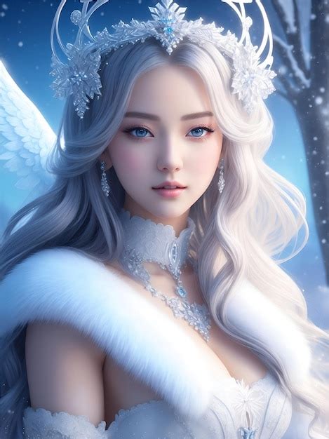 Premium Ai Image An Extremely Detailed Virtual Reality Beautiful Snow Princess Generative Ai