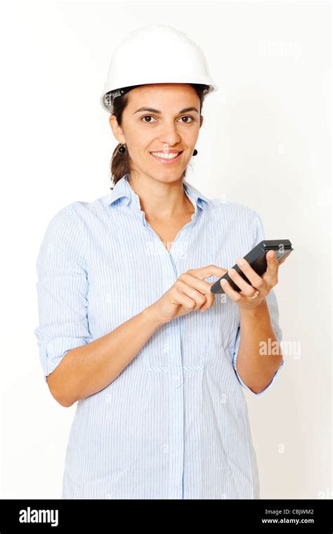 Female Engineer Calculating Stock Photo Alamy