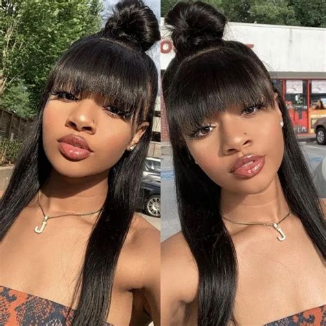 Chinese Bang Wig Human Hair Hermosa Hair