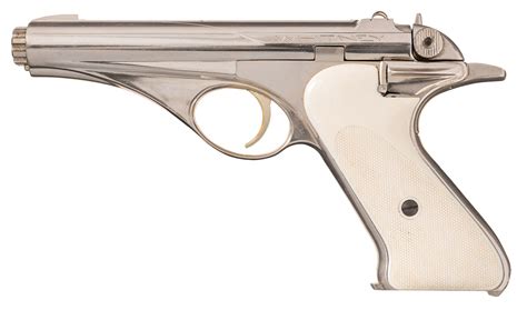 Scarce Nickel Plated Whitney Wolverine Semi Automatic Pistol